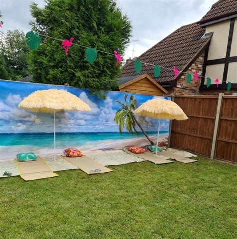Long Printed Fence Banner For A Beach Themed Party Garden Party Theme