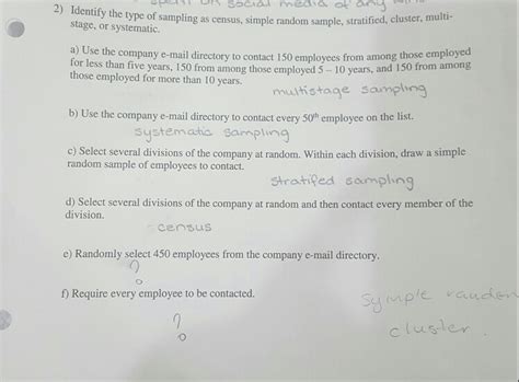 Solved E Social Media At An E Of Sampling As Census Simple Chegg