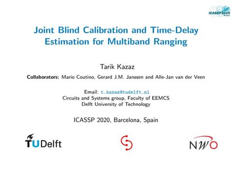 Joint Blind Calibration And Time Delay Estimation For Multiband Ranging Ppt