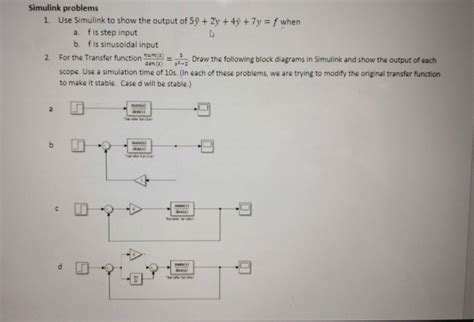 Solved Simulink Problems 1 Use Simulink To Show The Output