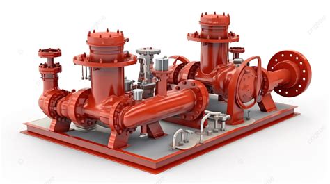 밸브의 빨간색 3d 이미지 흰색 배경 3d 그림에 차단 밸브가 있는 3d 모델 산업용 펌프 및 파이프 섹션 고화질 사진 사진 배경 일러스트 및 사진 무료 다운로드