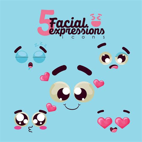 Set Of Different Facial Expression Vector Illustration 34205708 Vector