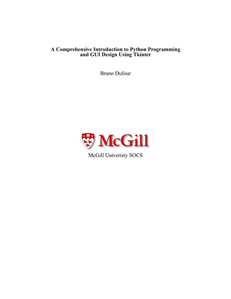 A Comprehensive Introduction To Python Programming And Gui Design Using