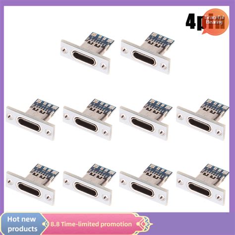 สงางาม10ชน USB ซอกเกตชนด C 3 1ชนด C ชองเสยบ USB Type C แจค3 1 Type C 2Pin 4พนชารจ