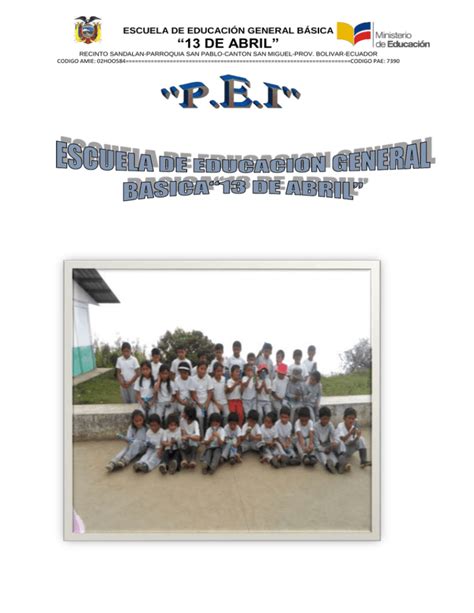 Modelo De Proyecto Educativo Institucional