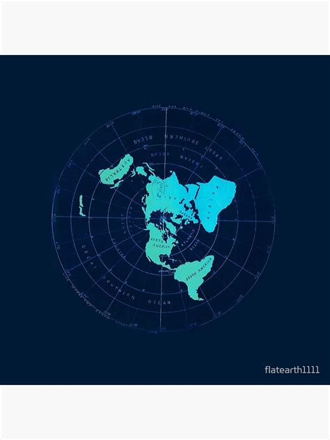 Flat Earth Map Azimuthal Equidistant Projection Poster By Flatearth1111 Redbubble