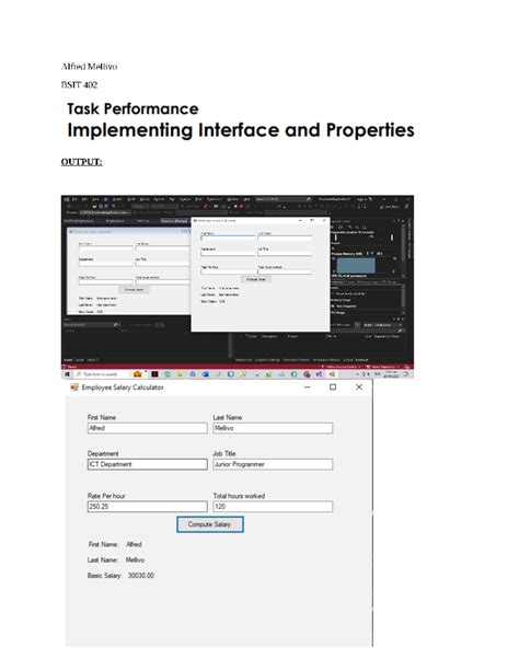 TP Implementing Interface AND Properties Alfred Mellivo BSIT 402 Task