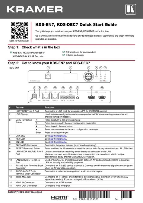 KRAMER KDS EN QUICK START MANUAL Pdf Download ManualsLib