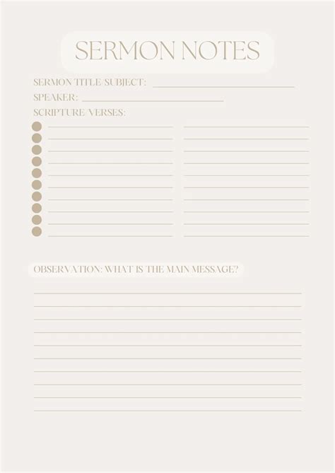 Sermon Notes Page 1 Bibel Notizen Bibelverse