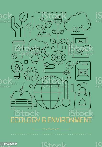 생태 및 환경 관련 현대 라인 디자인 브로셔 포스터 전단지 프리젠 테이션 템플릿 벡터 일러스트 재활용에 대한 스톡 벡터 아트 및