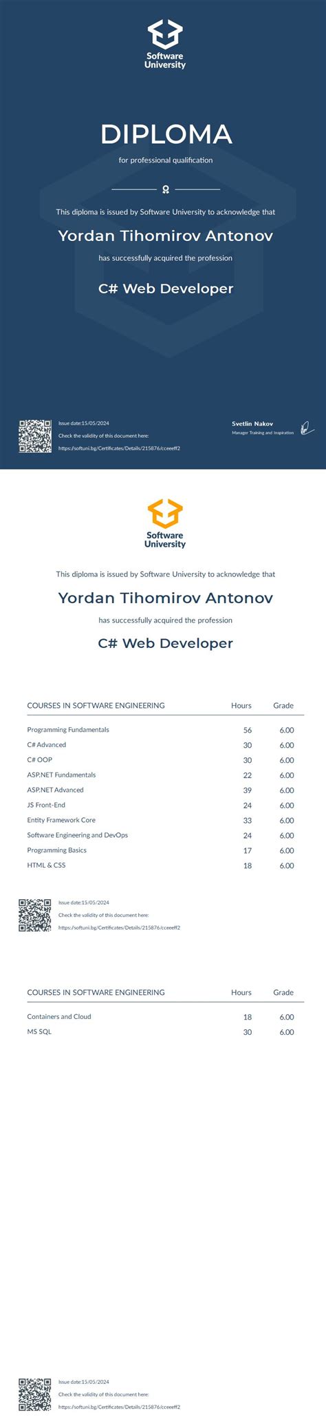 Yordan Antonov On Linkedin Csharp Webdeveloper Softunigraduate