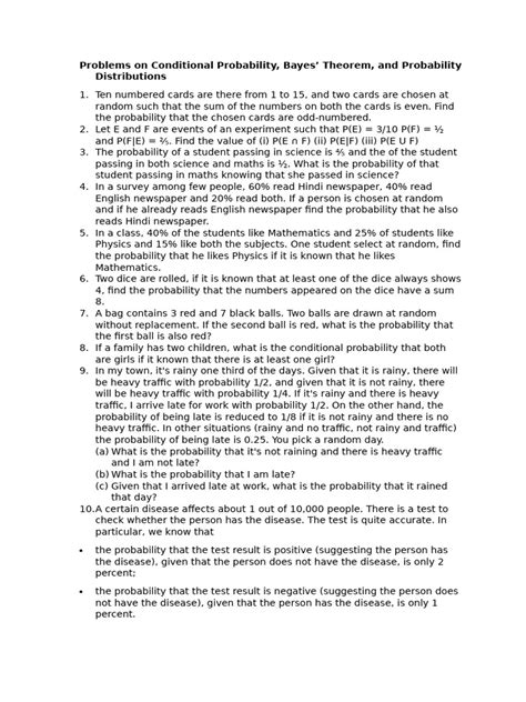 Conditional Probability Problems Pdf Probability Normal Distribution