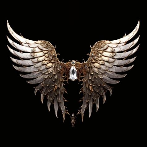 Premium Ai Image Silver Angel Wings Isolated