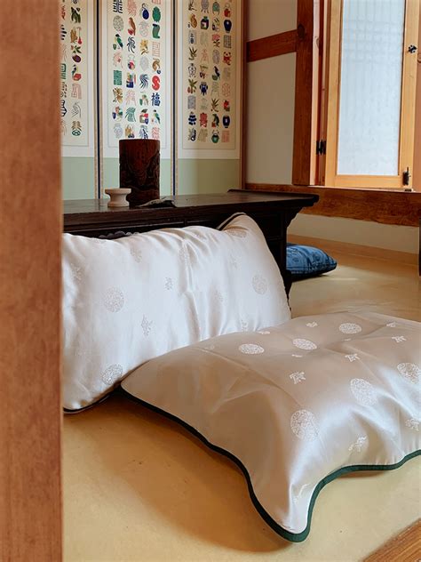 한복 린넨 실키 밴딩 베개 커버 거북등문 슬리핑 에코스톤 세트 Eternal Journey