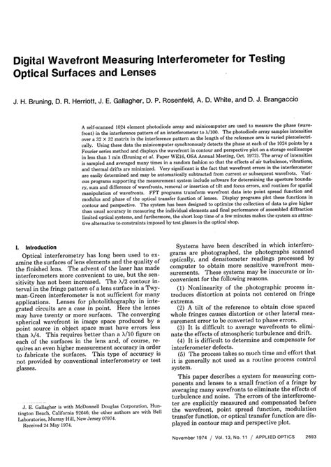 Pdf Digital Wavefront Measuring Interferometer For Testing Optical