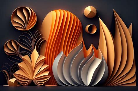 Premium Ai Image Abstract Wave Background With Dark Salmon Generative Ai