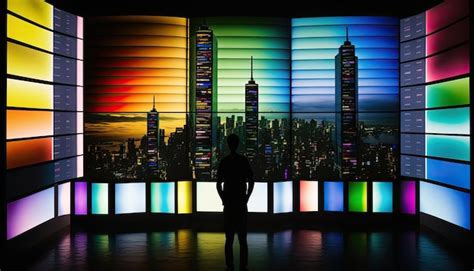 Premium Ai Image Ai Generated Illustration Wall Of Lcd Display Screen Panel