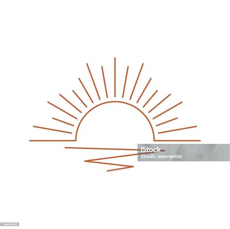 벡터 선형 Boho 기하학적 태양 빛 태양 로고 아이콘에 대한 스톡 벡터 아트 및 기타 이미지 아이콘 태양 에너지 기하