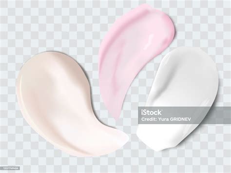 투명한 배경에 고립된 크림 텍스처 스트로크 페이셜 크림 폼 젤 또는 바디 로션 스킨케어 아이콘 3차원 형태에 대한 스톡 벡터