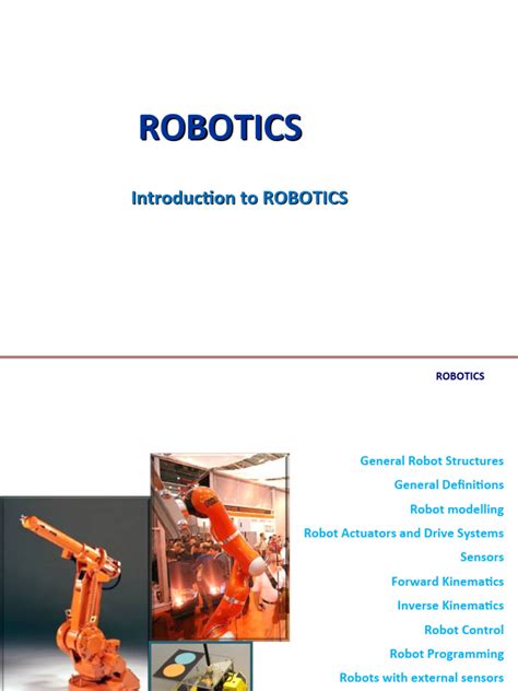 1 1 Introduction To Robotics Pdf Robot Robotics