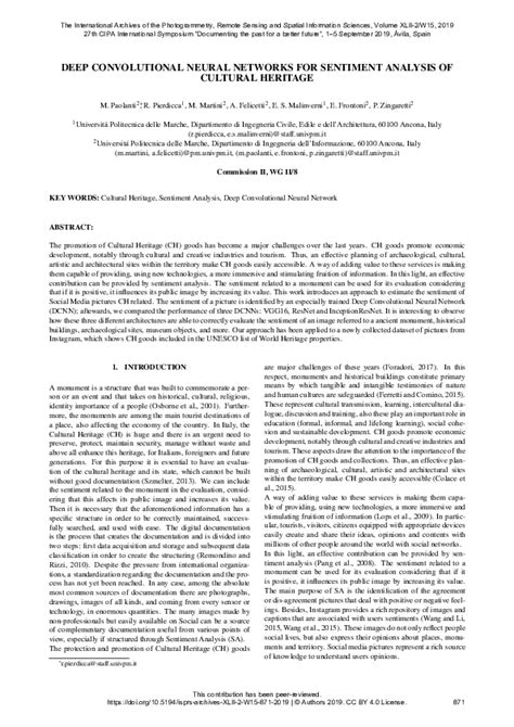 Pdf Deep Convolutional Neural Networks For Sentiment Analysis Of Cultural Heritage