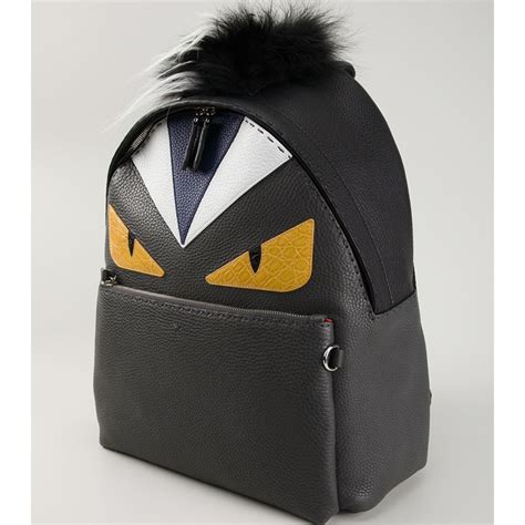 【fendi芬迪 双肩包】fendi芬迪 小怪兽系列眼睛牛皮双肩包 Backpacks 7vz012 Irh X8v 【正品 价格 图片