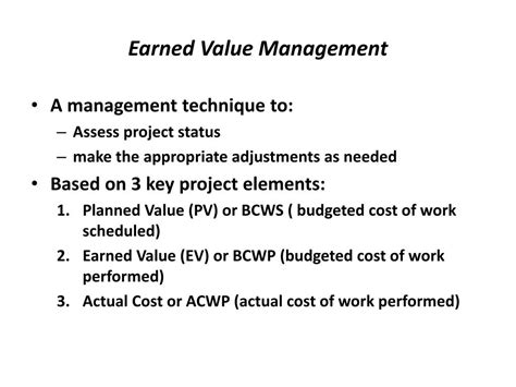 PPT Earned Value Management PowerPoint Presentation Free Download ID