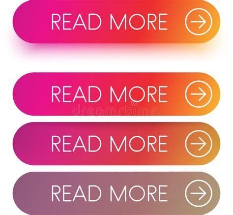 Colorful Read More Icons Isolated On White Stock Vector Illustration