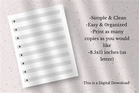 Printable Drum Clef Sheet Music Drum Clef Sheet Music Template Blank