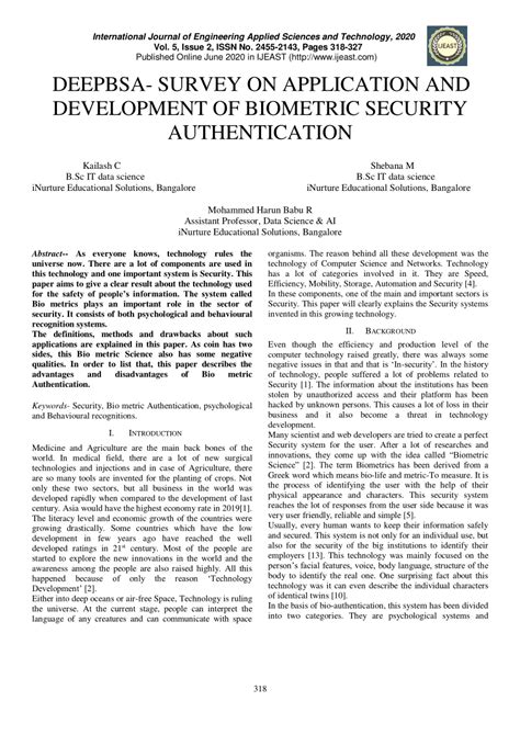 Pdf Deepbsa Survey On Application And Development Of Biometric Security Authentication
