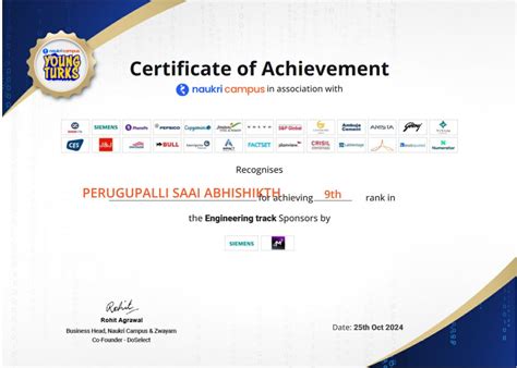 Naukricampus Youngturks Certificate Youngachievers Skillscontest Engineering Naukri