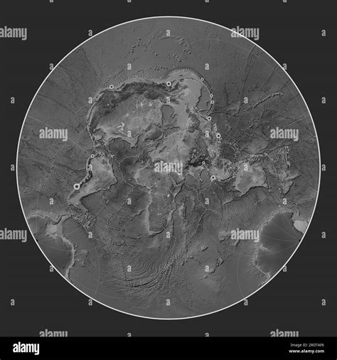 Anatolian Tectonic Plate On The Grayscale Elevation Map In The Lagrange Oblique Projection