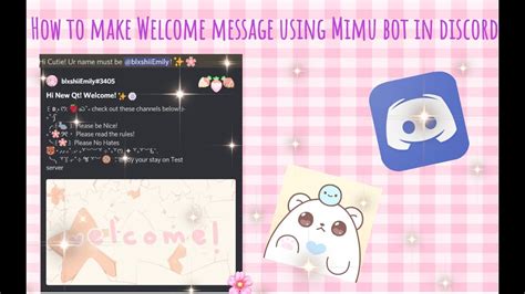 ฅ︰how To Make Welcome Message Using Mimu Bot Discord Tutorial ɞ ⁺ Youtube