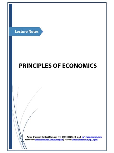 Principles Of Economics Lecture Notes Pdf Pdf