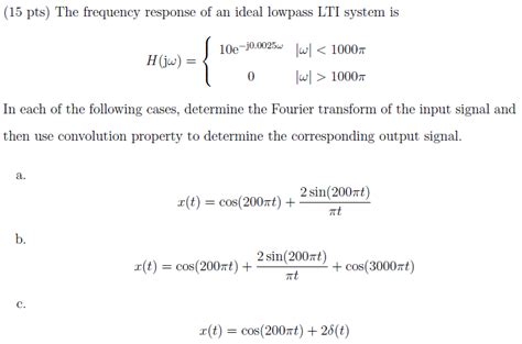 the frequency response of an ideal low pass lti
