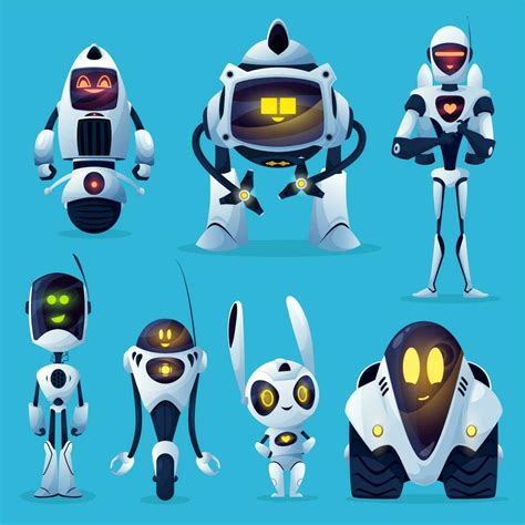 Modern White Robots Artificial Intelligence Bots 23541834 Vector Art At Vecteezy