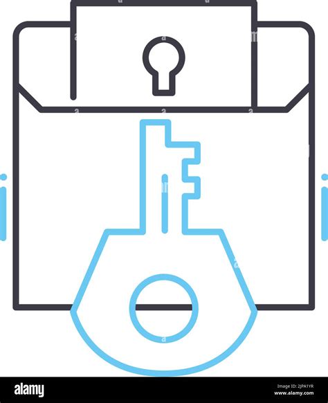Secure Data Folder Line Icon Outline Symbol Vector Illustration Concept Sign Stock Vector