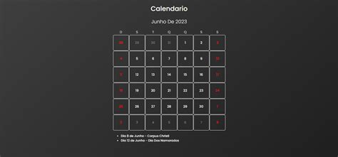 GitHub victorhugofa Calendario Simples HTML Calendário básico HTML