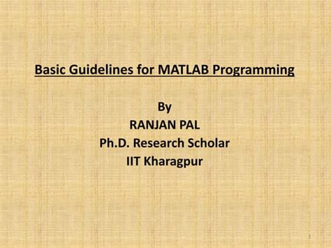 Basics Of Matlab Programming Pdf Physics Science