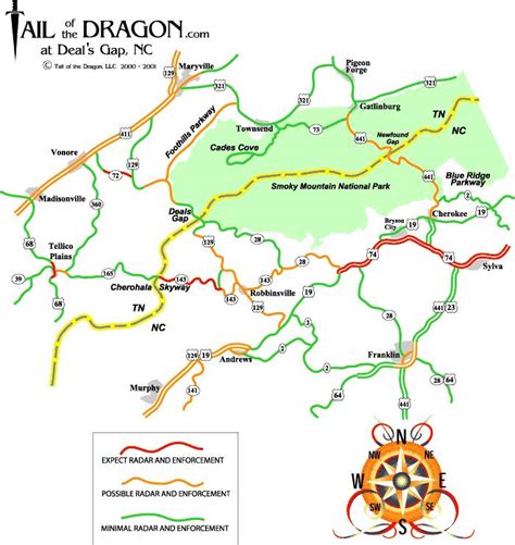 Tail Of The Dragon Printable Map