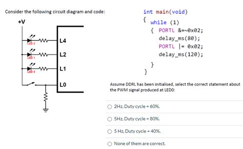 Solved Consider The Following Circuit Diagram And Code V Chegg