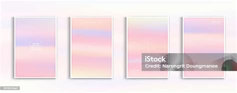 홀로그램 그라데이션 파스텔 현대 배경을 설정합니다 블루 핑크 옐로우 오렌지 색상으로 컨셉 월페이퍼 웹 프리젠테이션 및 프린트를