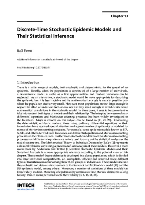 Pdf Discrete Time Stochastic Epidemic Models And Their Statistical Inference Raúl Fierro
