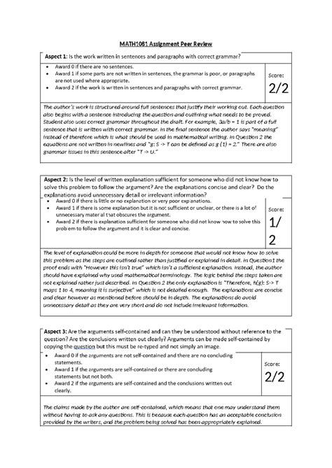 Math1081 Assignment Peer Review Final Math1081 Assignment Peer Review