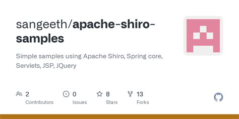 Github Sangeethapache Shiro Samples Simple Samples Using Apache