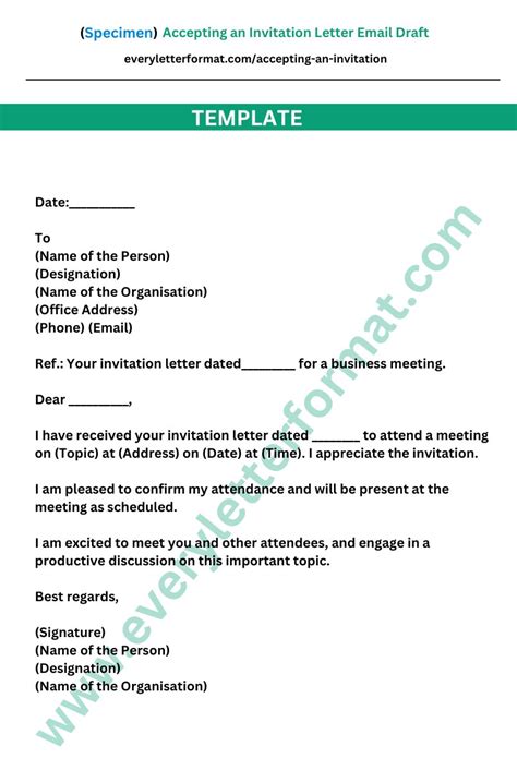 Accepting An Invitation Letter Email Draft