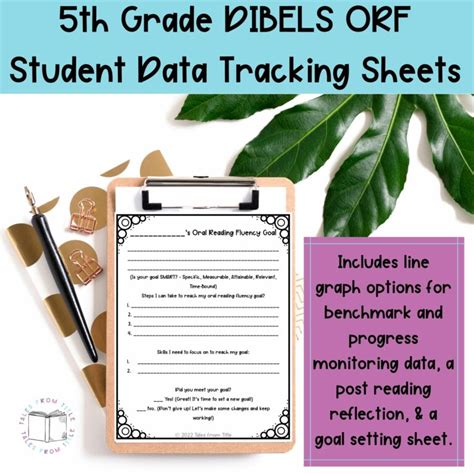 Dibels Orf Student Data Tracking Sheets 5th Grade Printable Option