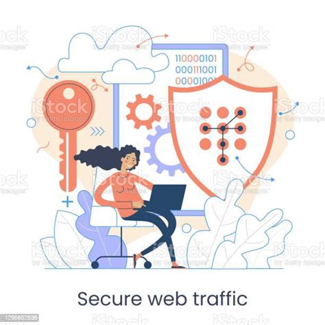 안전한 데이터 전송 개념 바로 액세스할 수 있습니다 안전한 파일 공유 보호된 웹 트래픽입니다 Vpn 분석 트래픽 평가 문서 공유 그래픽 요소 집합입니다 플랫 스타일로 벡터