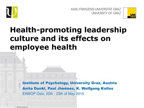 Pdf Health Promoting Leadership Culture And Its Effects On Employee Health