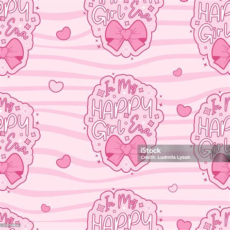 빈티지 요염한 핑크색 완벽 한 패턴 동기 부여 인용문 그루비 왜곡 된 줄무늬 배경에 리본 리본이 달린 글자 로맨틱한 여성스러운 분위기 트렌디한 미적 배경 템플릿 벡터